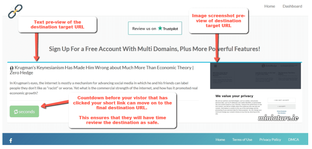 What is the Page Direct page? | Knowledge base | Simple URL Shortener